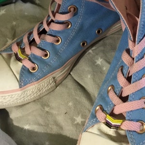 Non-binary Lace Locks Subtle Pride Shoelace Shoe Charm Agender Bigender ...