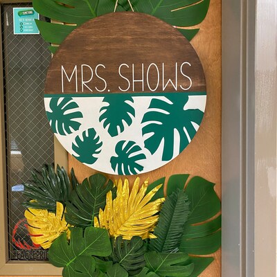 Plant Leaves Teacher Classroom Door Sign Teacher Gift - Etsy