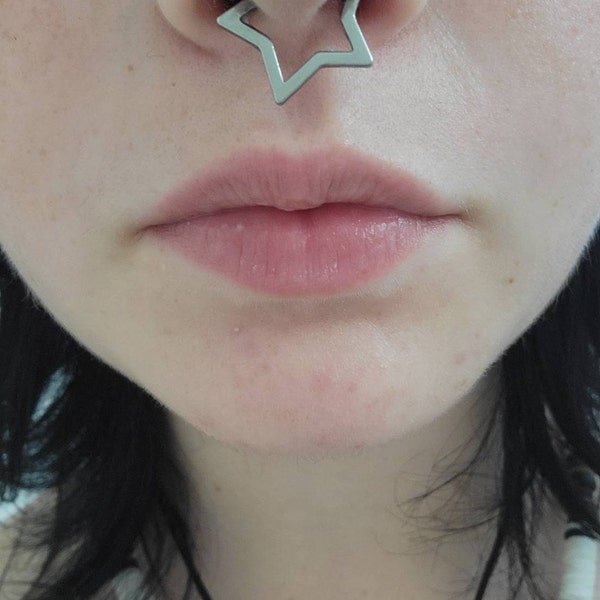 16G/14G Implant Titanium Star Clicker Septum Ring/silver Septum ...