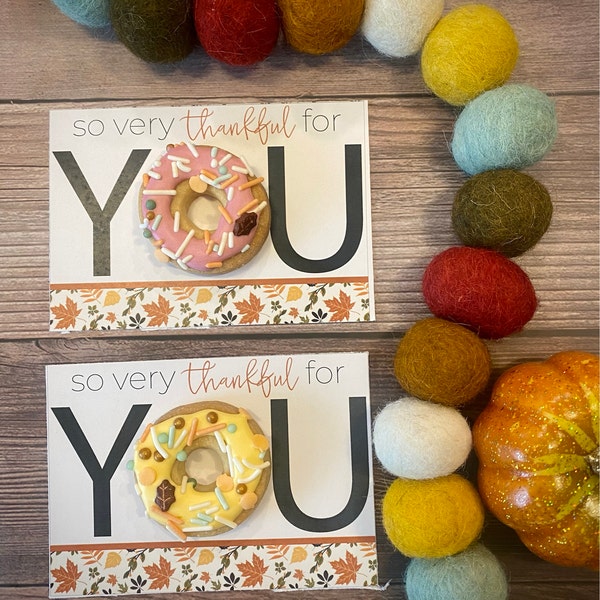 Printable Mini Cookie Card - 3.5"x5" Fall Thanksgiving so Very Thankful ...