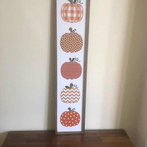 Buffalo Plaid Pumpkins Sign Halloween, Fall, Thanksgiving Wood Porch ...
