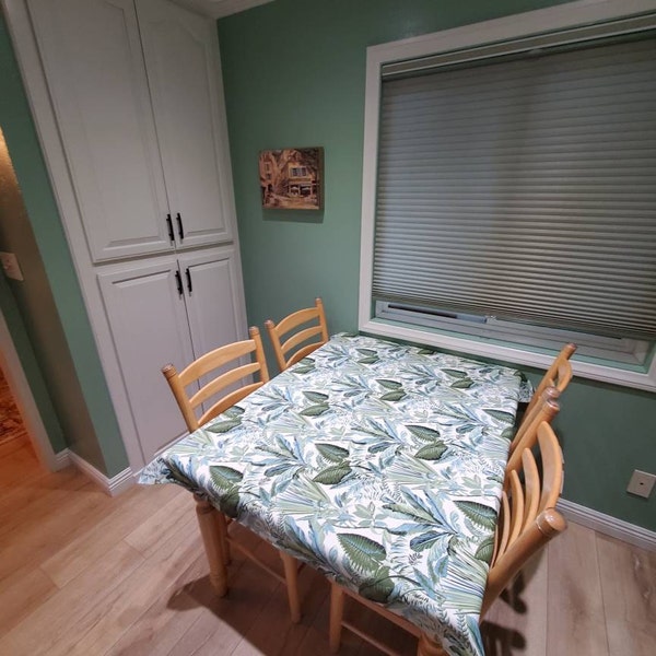 Waterproof Tablecloth With Floral and Plant Print. Cottagecore Decor ...