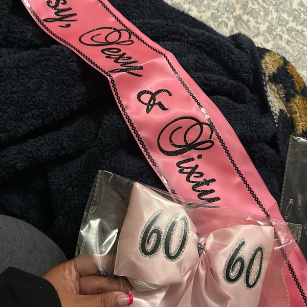 60th BIRTHDAY Sash, Birthday Sash, 21, 25, 30, 40, 50, Birthday Sash ...