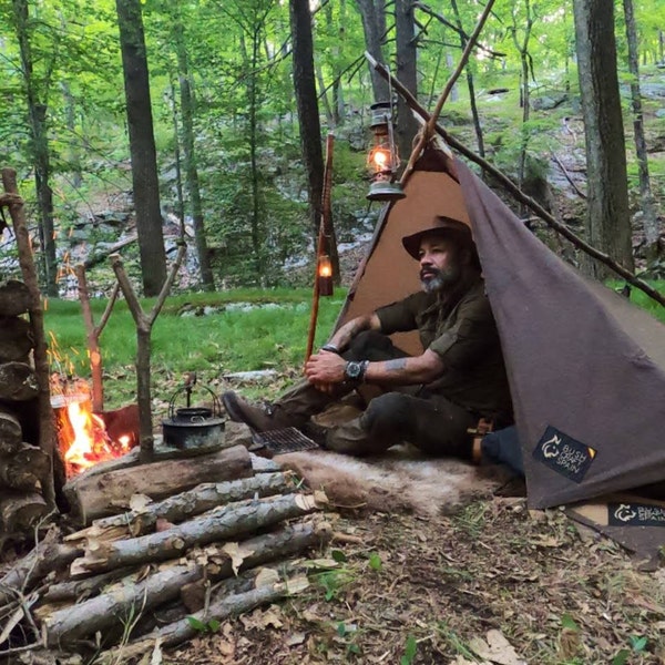 Artisanal Bushcraft Oilskin Tarp- Handmade Waxed Cotton Canvas Nessmuk ...