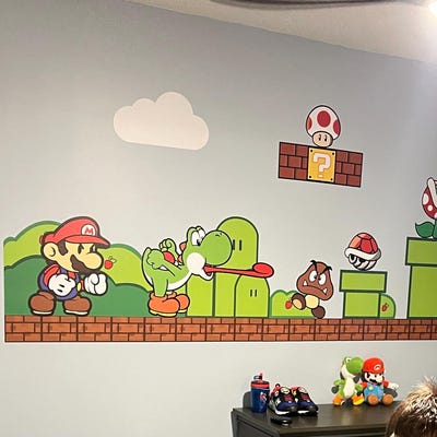 Super Mario Wall Decal Nintendo Wall Mural for Children Room Kids Room ...