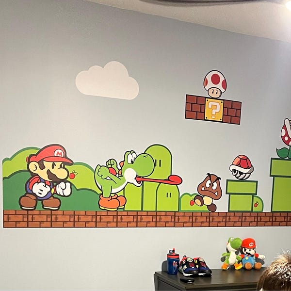 Removable Luigi Wall Decal Super Mario Bros Wall Sticker for Children ...