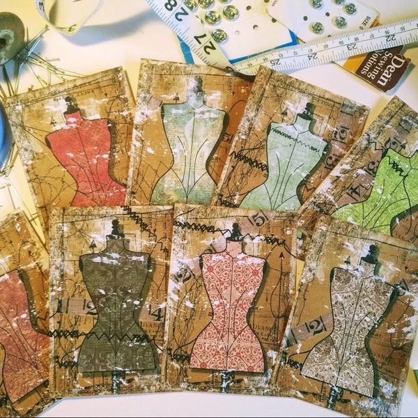 Dress Forms Fashion Ephemera Collage Sheet- Digital Printable - Instant ...