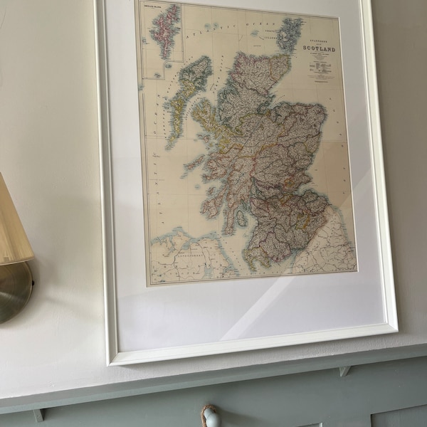 Vintage Historical Map of Britain, Vintage Historic Map Print of the ...