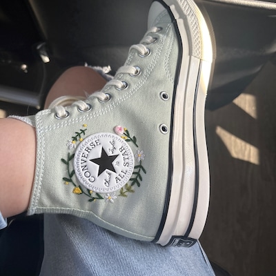 Converse Custom Floral Embroidery / Converse Custom Name / Gift for ...