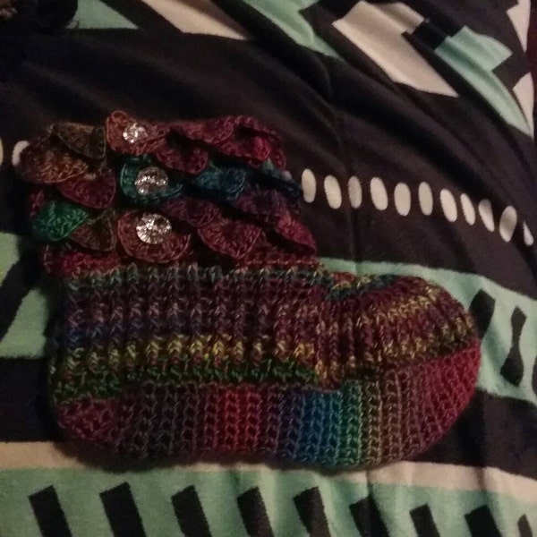 CROCHET PATTERN: Dragon Slippers Crocodile Stitch Boots (adult Sizes ...
