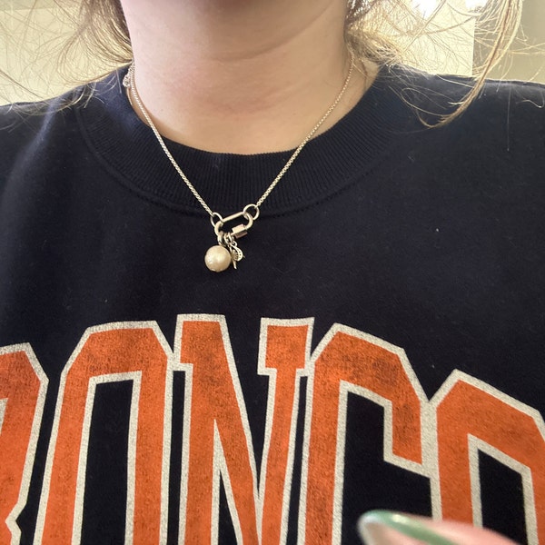 Sterling Silver Rolo Chain Carabiner Necklace 2.3mm Medium Rolo ...