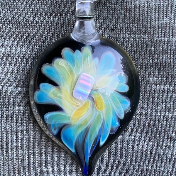 Striped Vortex Glass Marble, Red, Green, White, Dichroic With Abstract ...