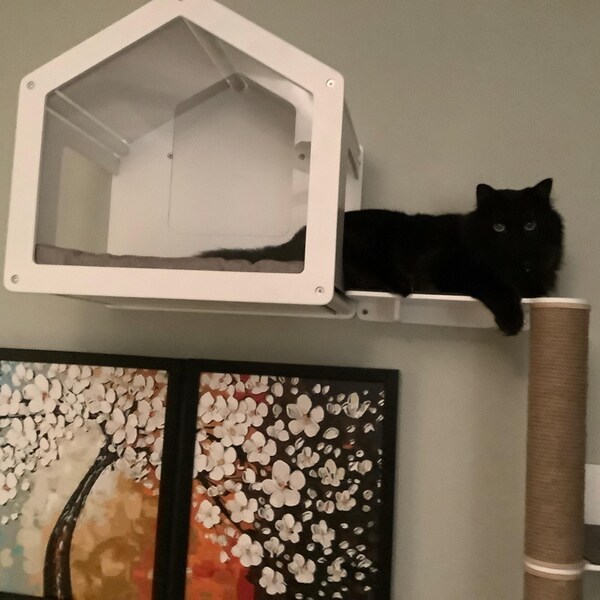 White Cat House Cat Trees Modern Cat Furniture Cat House Cat Shelf Cat ...