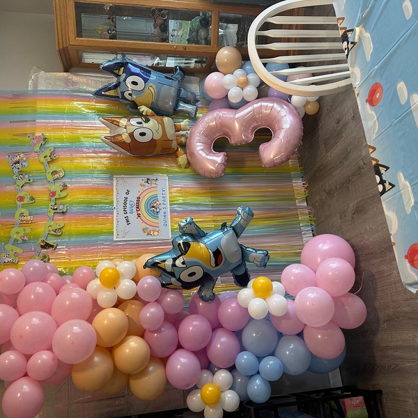 102pcs Two Groovy Balloon Arch Pink Blue Daisy Balloons Baby Shower ...