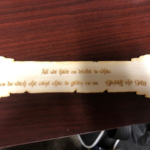 Middle-earth Scroll Map Wooden Bookmark | Lord of the Rings Bookmark ...