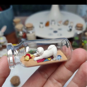 Tiny Cute Ball Python in a Glass-bottle / Unique Miniature Figure ...