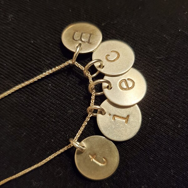 Silver Letter Charm | Half-inch Silver Initial | Lowercase Typewriter ...