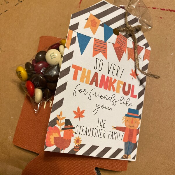 Editable Thanksgiving Day Tag, Friendsgiving Favors, Thank You Tags ...