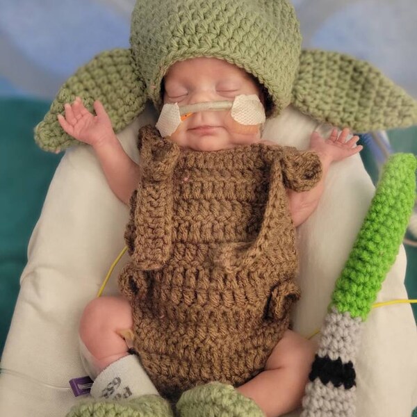 NICU Nano or Micro Preemie Pumpkin Costume, Overalls, Fits 2, 3, or 4 ...