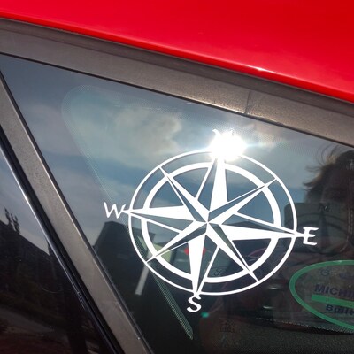 Compass Decal, Hiking Decal, Adventure Decal, Nature Decal, Nautical ...