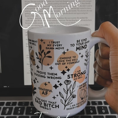 Daily Reminders Mug 15oz Coffee Mug Minimalistic Motivational Quote ...