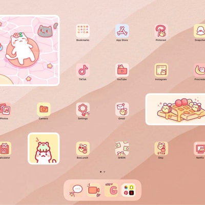Sunflower Bee App Icon Set Kawaii Aesthetic Pack for Android IOS ...