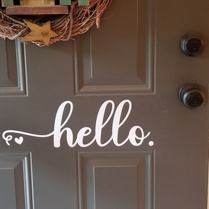 Cursive Hello Heart Vinyl Decal Hello Vinyl Sticker Hello - Etsy