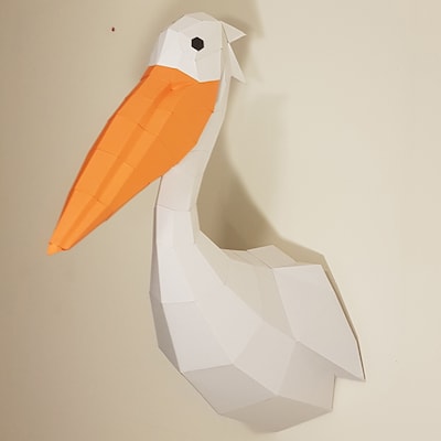 DIY Paper Pelican 3D, Papercraft Sculpture, Paper Craft Model, Low Poly ...