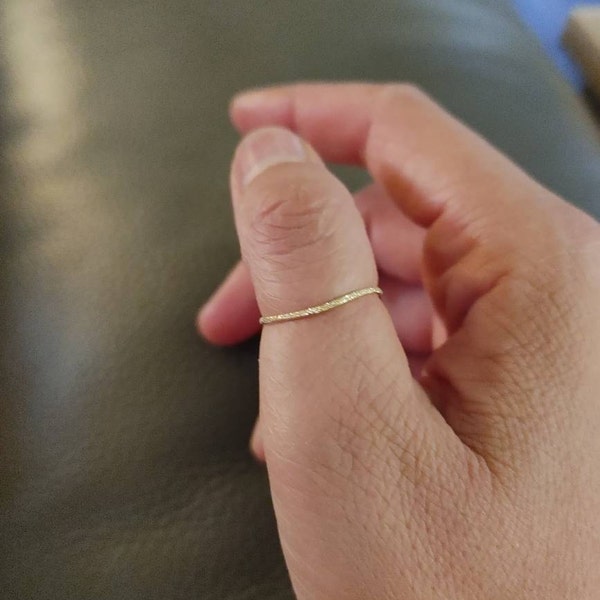 Stardust Thumb Ring - 10k/14k Solid Gold Midi Ring Gold - Gold Chevron ...