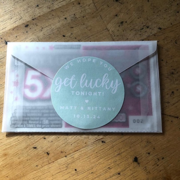 20 Get Lucky Tonight Lottery Ticket Favor Bag || Personalized Wedding ...