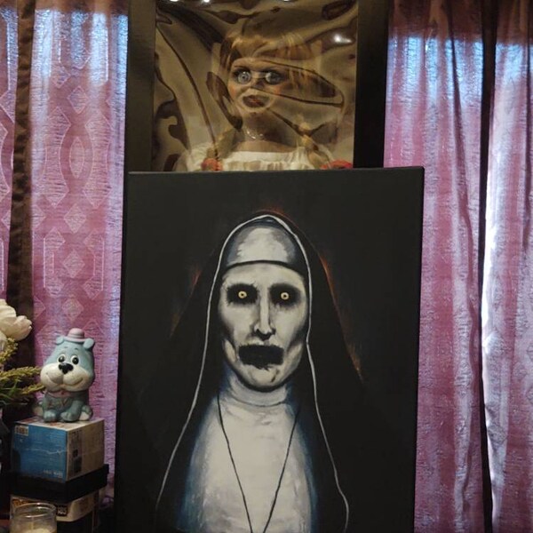 Valak "lights Out Version" Painting Replica Print Canvas (demon Nun ...