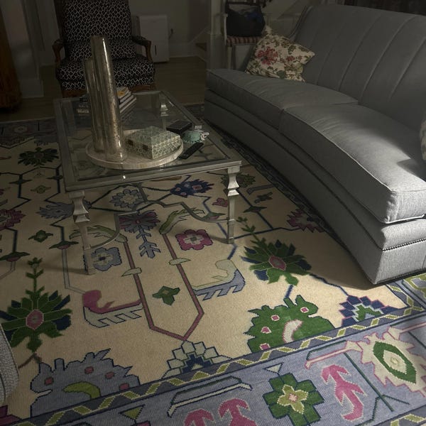 Green White 8x10 9x12 Modern Oushak Rugs Turkish Rugs Hand Knotted ...