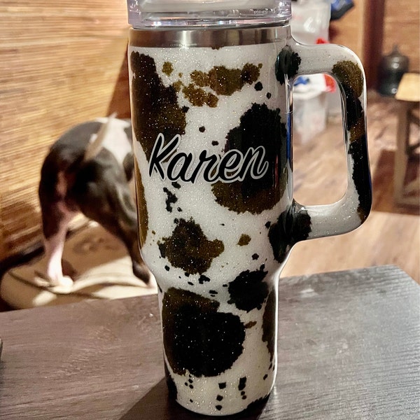 Cowhide Aztec 20oz Tumbler - Cow Tumber - Cow Print - Cow Print Aztec ...