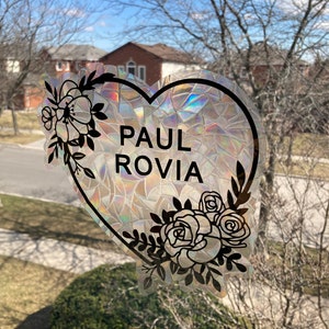 Floral Border Suncatcher Window Decal Sticker Rainbows | Etsy