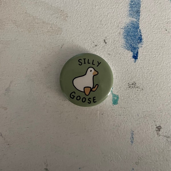 Silly Goose Button Pin // Funny Bird Pin Cute Duck Goose Pin for ...