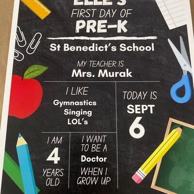 First Day of School Sign, Back to School Sign, Canva Back to School ...