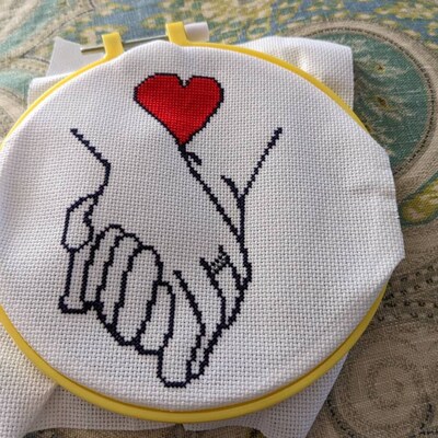 Valentines Cross Stitch Pattern. Heart Cross Stitch PDF. Easy Cross Stitch. Modern Simple Cross ...