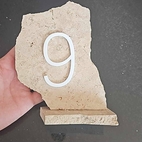Classic Travertine Stone Table Numbers - Numerical - Etsy
