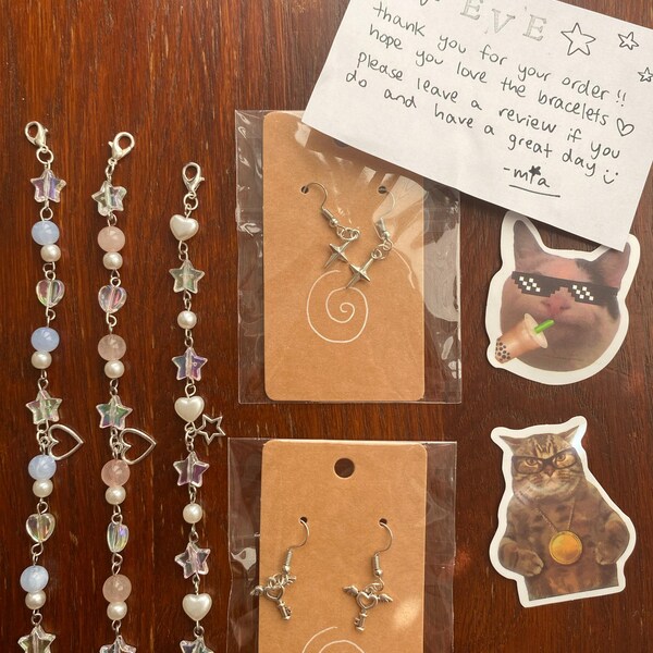 Handmade Star Beaded Bracelet - Etsy