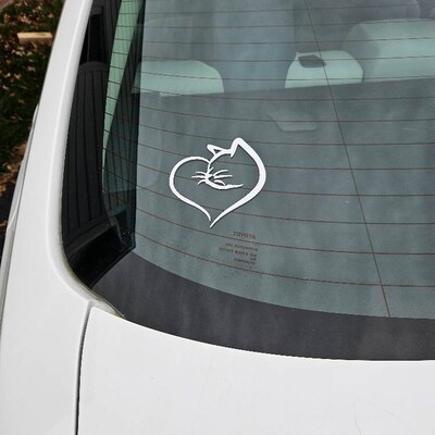Cat Heart Vinyl Decal - Etsy