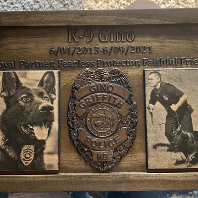 Customizable K9 and Handler Police Officer Law Enforcement Memorial ...