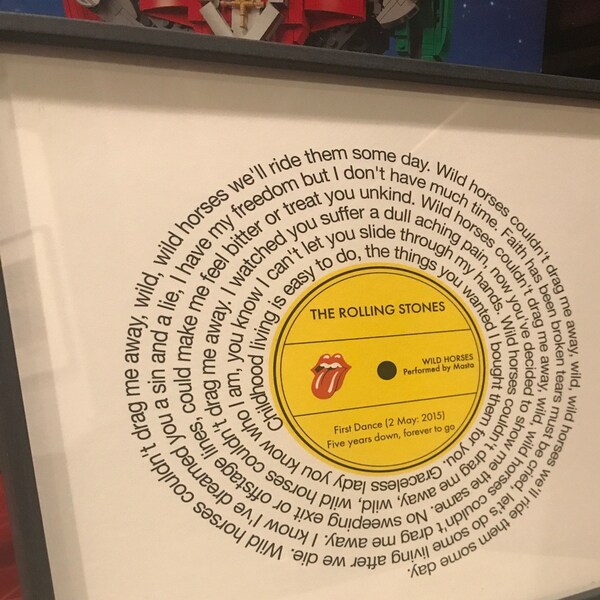 Personalised Favourite Song Lyrics Vinyl Record Print | Unframed ...