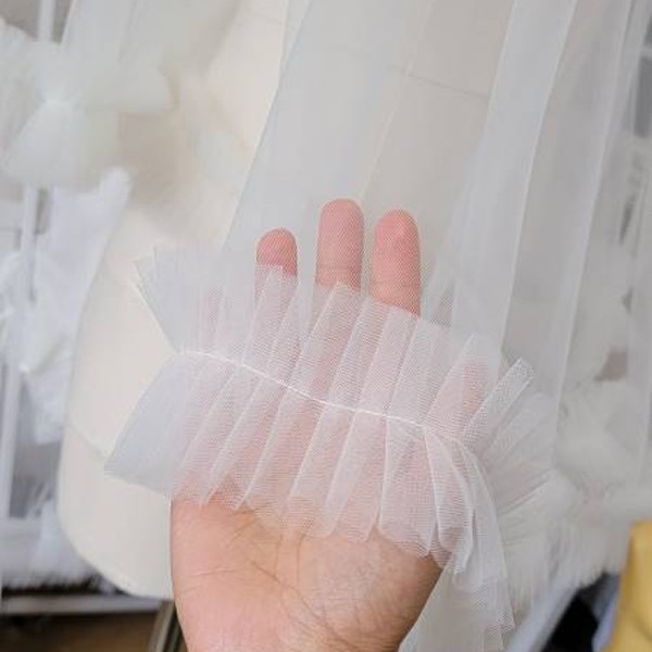 Soft Tulle Fabric Small Hole Tulle for Veiling Bustle Trail White off ...