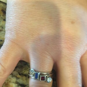 Stacking Birthstone Rings Stackable Initial Rings Stack Ring Set Stackable Rings Stack Ring ...