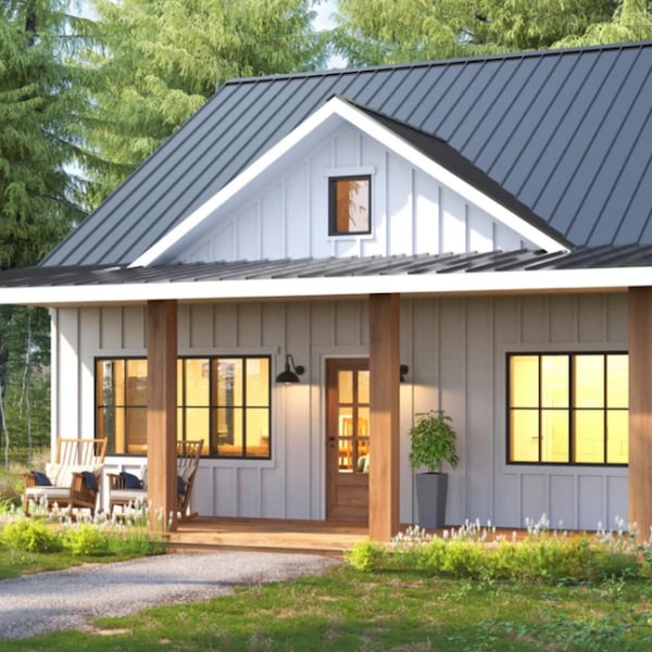 20' X 20' Lean Cottage Architectural Plans - Custom 400SF Tiny House ...