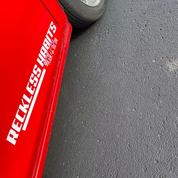 Reckless Habits Windshield Decal Car Sticker Banner JDM Vinyl Graphics ...