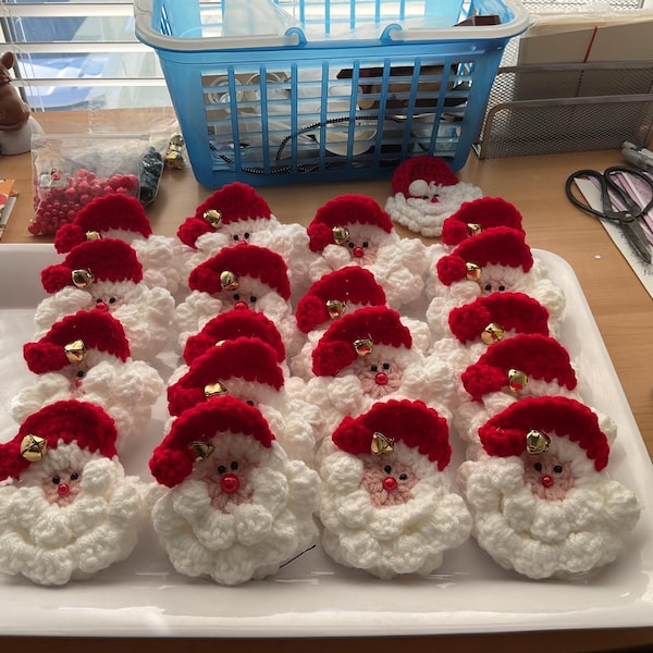 Vintage Santa Face, Crochet Pattern, Xmas, Father Christmas, Tree ...