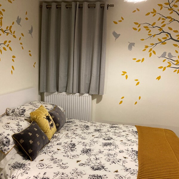 White Tree Decal Big Family Tree Mural One Side Tree Design Nursery ...