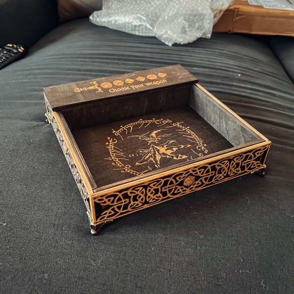 Dice Rolling Tray Wood, Dice Tray Wood, Dice Tray Dnd, Dice Tray and ...