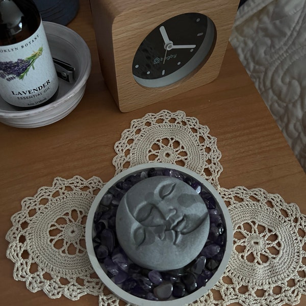Concrete Moon Diffuser With Crystals: Aromatherapy Essential Oil ...
